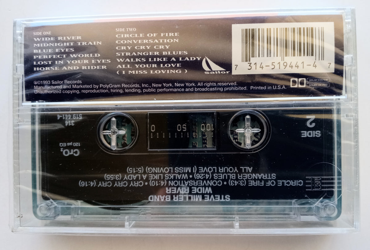 THE STEVE MILLER BAND - "Wide River" - Audiophile Chrome Cassette Tape ...